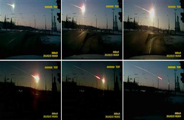 Exploding meteor over Russia