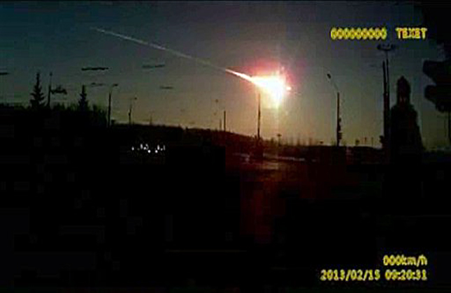 Exploding meteor over Russia