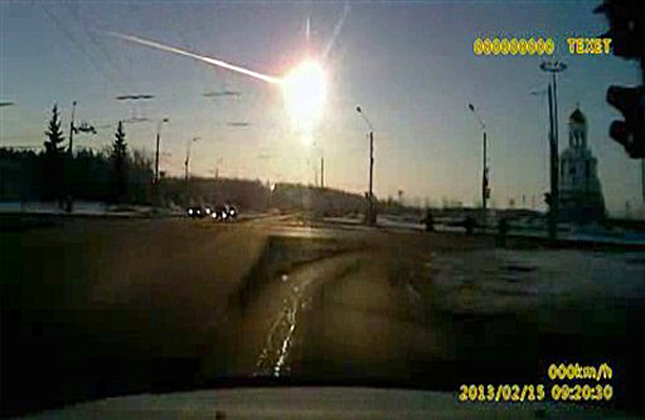 Exploding meteor over Russia