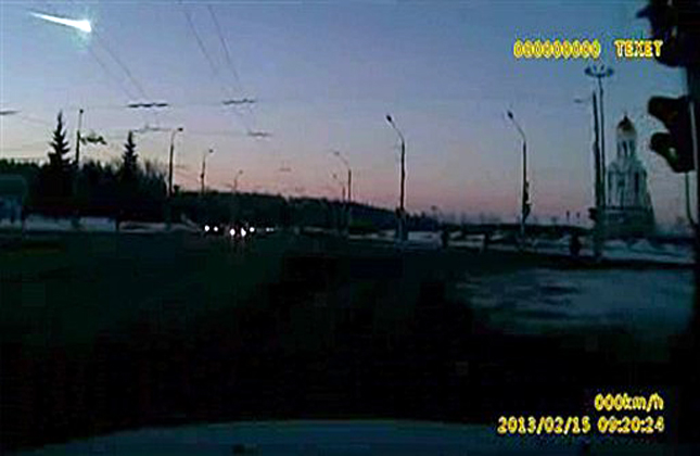 Exploding meteor over Russia