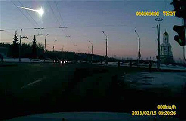 Exploding meteor over Russia