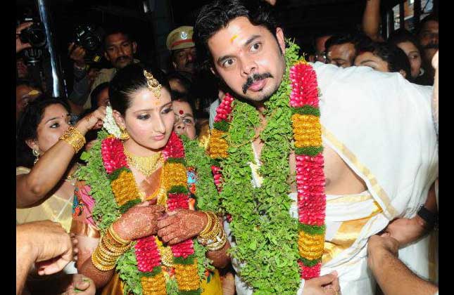 Royal wedding of Sreesanth with girlfriend Bhuvaneshwari