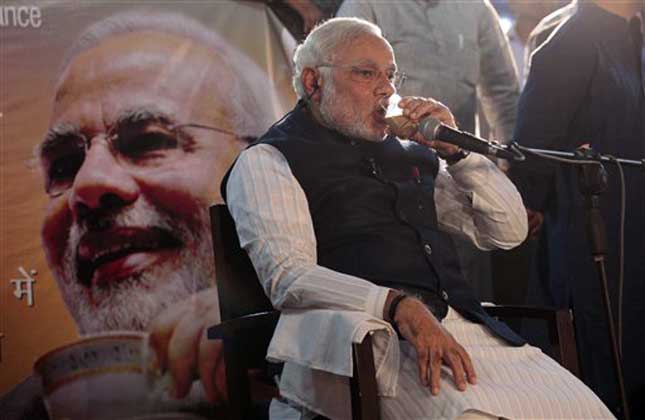 Modi sells tea at his 'Chai Pe Charcha'