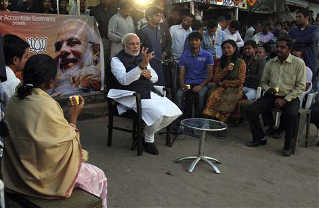 Modi sells tea at his 'Chai Pe Charcha'