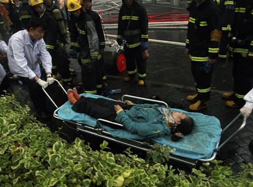 Building Caught Fire In Shanghai